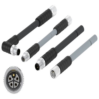 TE Connectivity M12 Power L-Code PROFINET Cable Assemblies Now at Mouser Electronics